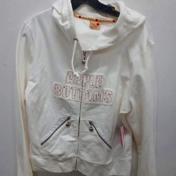 Apple Bottoms | Jackets & Coats | Apple Bottom White Hooded Jacket Sz ...